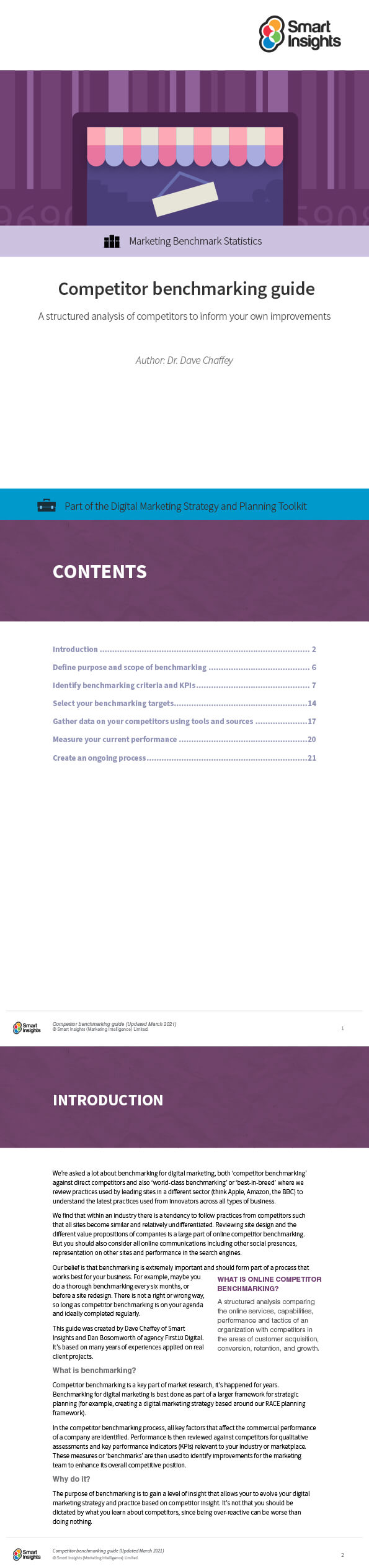 Competitor benchmarking guide and template | Smart Insights