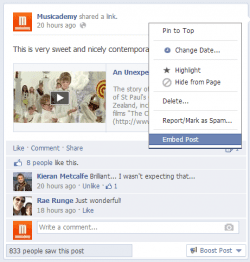 How to embed Facebook posts on your website | Smart Insights