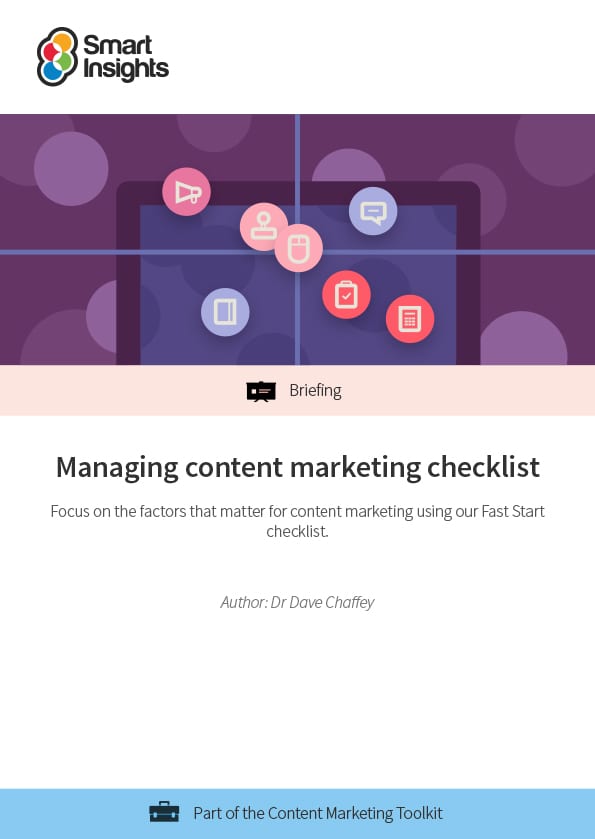 Managing content marketing checklist | Smart Insights