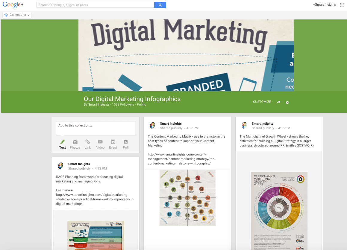 New: Google+ Collections to categorise your content [@SmartInsights ...
