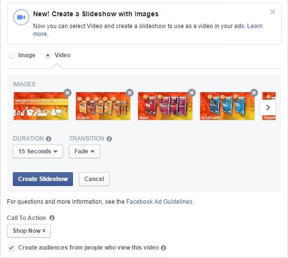 How to create Facebook slideshow video ads from static images | Smart ...