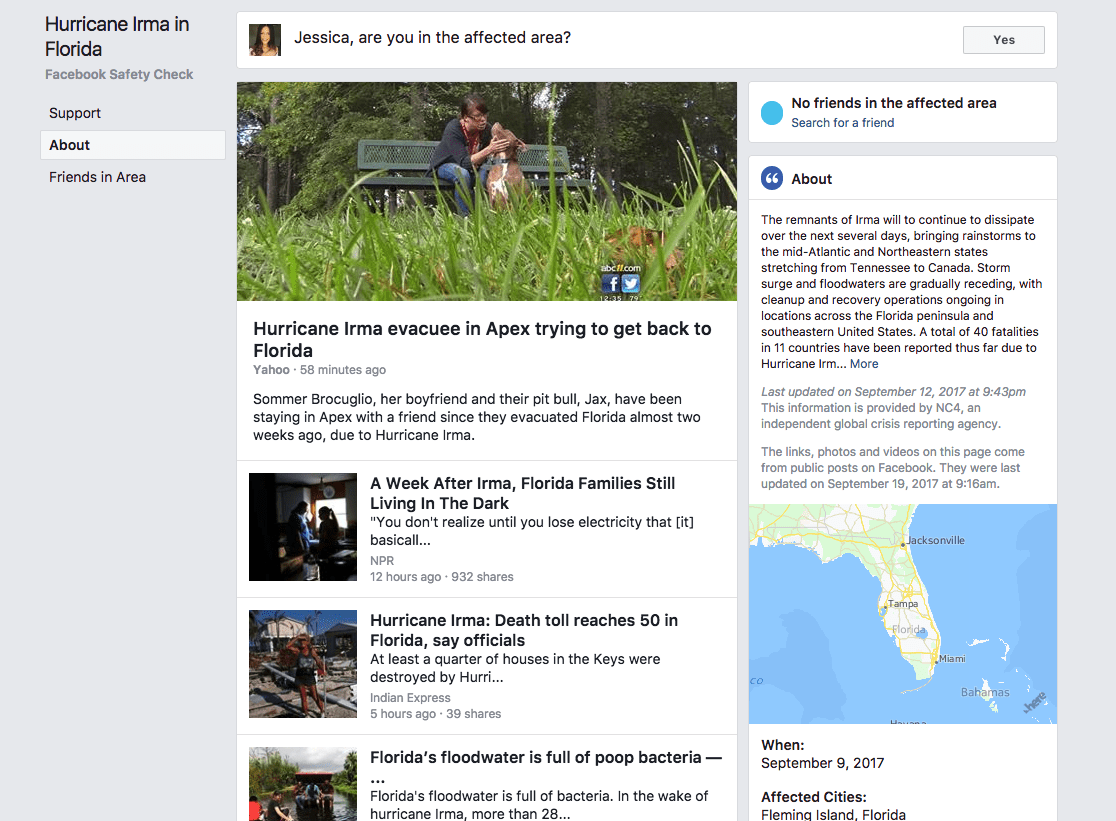 Facebook launches Crisis Response hub | Smart Insights
